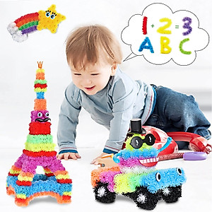 TOMYOU 400pcs Building Toys Kids STEM Toys, Educational Building Blocks with Storage Box, DIY Creative Sticky Building Balls Child Branin Development Preschool Kindergarten Toy