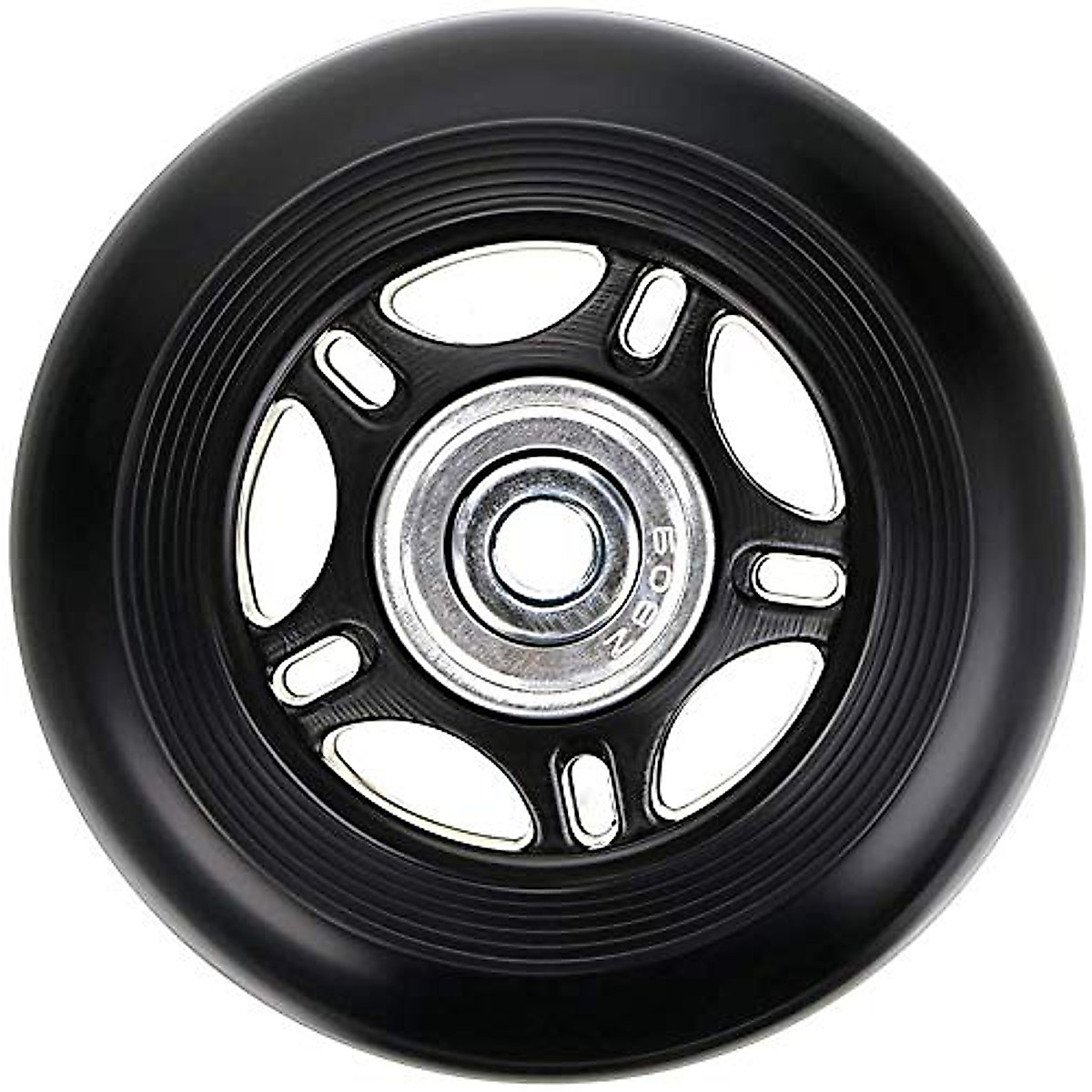 GSHFIGHTING Black Luggage Suitcase Replacement 2 Wheels Sets 70mm x 24mm x 8mm/2.75" x 0.94" x 0.31" Axles 40mm/1.57" Inline Skate Wheels Replacement Wheel with Bearings ABEC 608zz