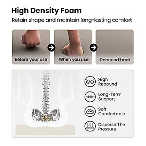 Stricklandhome Outdoor Chair Cushions Set of 2 for Patio Furniture, Square Corner Patio Chair Cushions with Ties, Outdoor Chair Cushions for Dinning Chairs,19" X 19" X 3", Beige