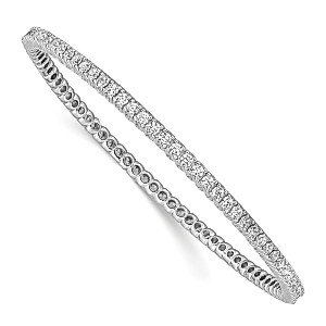 IceCarats 925 Sterling Silver Cubic Zirconia CZ Bangle Bracelet