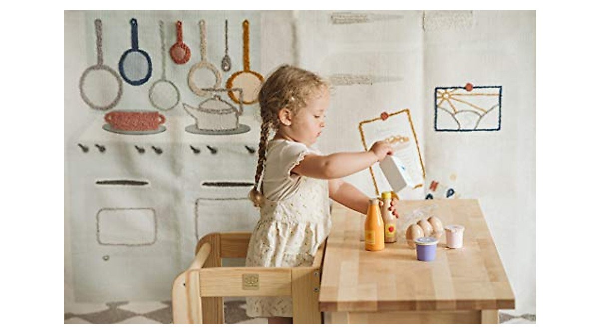 MEOWBABY Kid Kitchen Step Stool for Safe, Fun Cooking Assistance