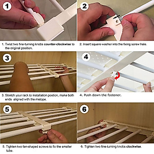 In kds Scalable Layered Separator Updated Version Adjustable Storage Rack Shelf for Wardrobe Refrigerator Cupboard Random Colour ((53-90) x42cm)
