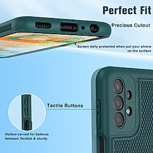 FNTCASE for Samsung Galaxy A23 5G Case: (Samsung Galaxy A23 4G LTE) Dual Layer Protective Heavy Duty Cell Phone Cover Shockproof Rugged with Non Slip Textured Back - Bumper - 6.6inch Dark Green