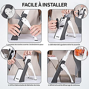 Safe Mandoline Slicer for Kitchen, 5 In-1 Vegetable Chopper, Easy Potato Slicer French Fry Cutter, Julienne + Dicer, Veggie Food Chopper, Kitchen Chopping Artifact (Gray)