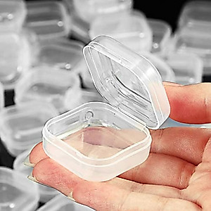 Eioflia Small Clear Storage Box Beads Storage Box Clear Plastic Storage Containers for Small Items Crafts Jewelry 50PCS Style1