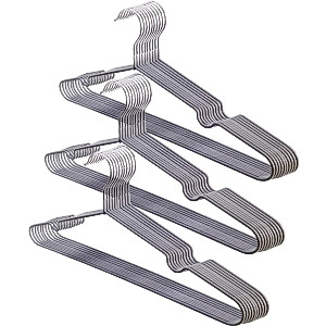 GXLQIJU Clothing Hangers Non-Slip Durable Metal Hanger with Rubber Coating Space-Saving Slim Standard Clothes Hangers for Shirt Skirt Coat (Grey, 30)