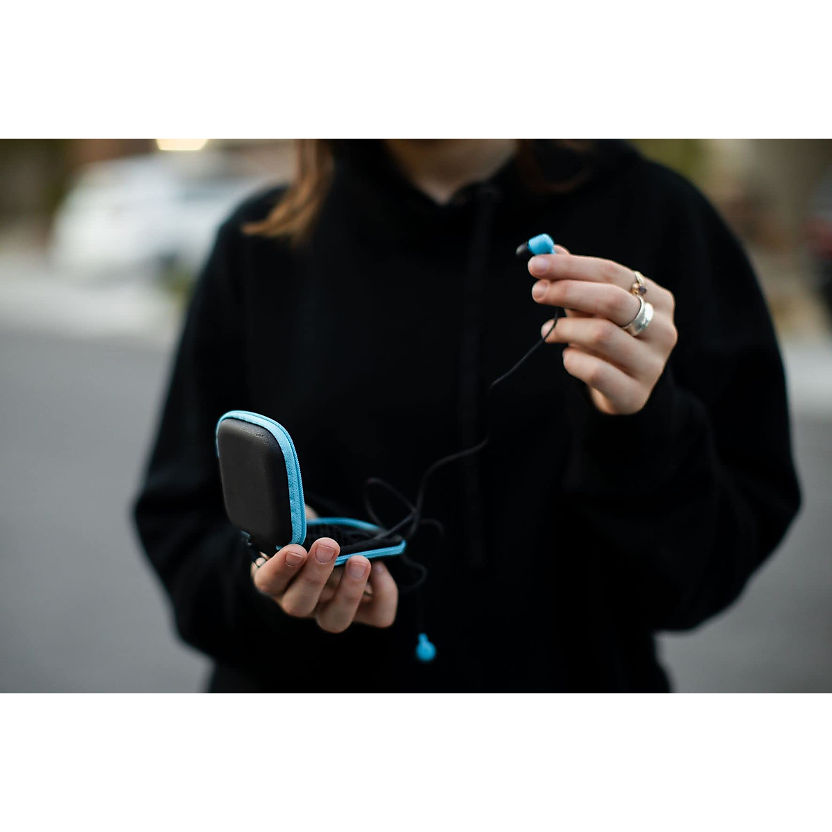 Bulk 24 Pack of Square Hard Foam Earbud Storage Cases