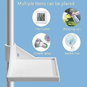 4 PCS Grow Tent Corner Shelf,16 mm Grow Tent Accessories,White Grow Tent Shelves for Place The Hygrometer Camera and Planting Equipment (3.46 x 3.46 in for 16mm Grow Tent Poles)