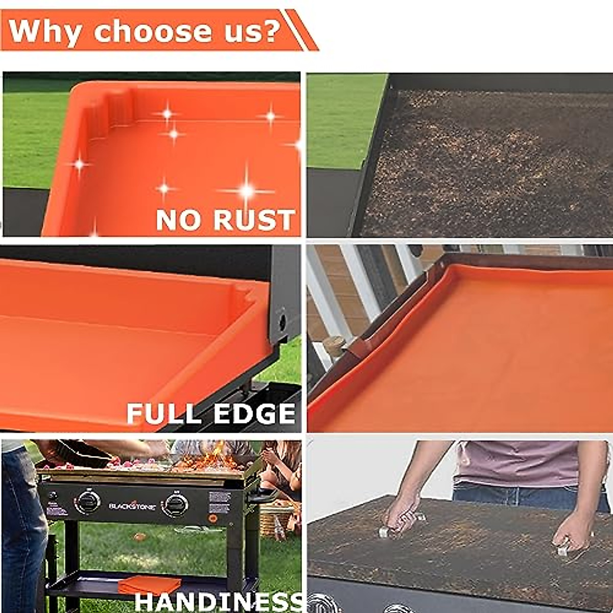 17'' Silicone Griddle Mat Cover for Blackstone Grill, Fully Wrapped Silicone Mat for Blackstone Griddle, Blackstone Griddle Protector Accessories Protect Griddle from Rodents, Dirt and Rust