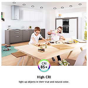 CycevSun 12 Pack Black Recessed Lights, Canless 4 Inch Soffit Wafer Lighting with Junction Box, Dimmable & 2700K 3000K 3500K 4000K 5000K Selectable, 9W, 120Vac, Wet & IC Rated, ETL