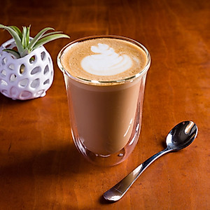 Brod & Taylor Double-Wall Insulated Large Espresso (Latte) Glass Cups (Set of 2, 7.5oz / 220ml)