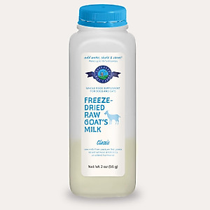 Shepherd Boy Farms Freeze Dried Raw Goats Milk with Probiotics for Dogs & Cats (Classic), High Protein, Digestible Goat Milk Powder for Sensitive Stomachs, Raw Nutrition, Food Toppers - Makes 16 FL OZ
