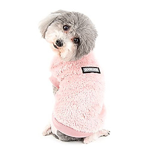 Ranphy Small Dog Fall Winter Fleece Sweater Vest for Boys Girls Cute Pullover Coat Jacket Soft Warm Sweatshirt Pet Kitten Clothes Cold Weather Indoor Outdoor Apparel,Pink,L