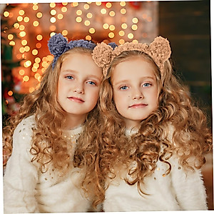 FUNOMOCYA 6pcs Cute Bear Ears Headband Bear Ears Head Bands Cute Headbands Face Washing Hair Hoops Cartoon Resin Issue Card Fluffy Hair Hoops Bear Ears Headdress Lovely Headdress