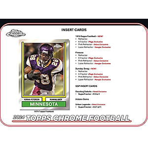2024 Topps Chrome Football 7-Pack Trading Card Mega Box (1 Prism Refractor + Ten Rookies Per Box!)