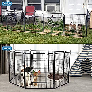 Yaheetech 40-inch Pet Playpen with Door Pet Playpen for Large and Small Animals, Foldable Dog Exercise Pens Indoor & Outdoor 16 Panel