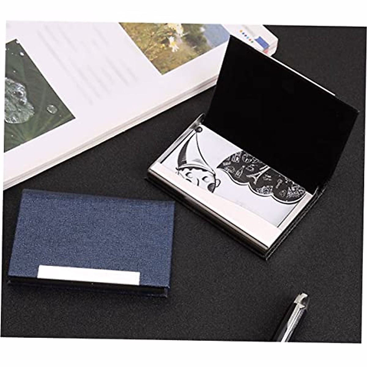 Tofficu 2pcs Name Holder Stainless Steel Case Holder for Business
