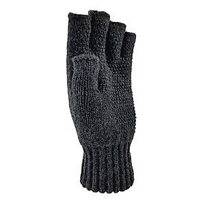BRUCERIVER Men's Wool knitted with Thinsulate lining Fingerless Ragg Gloves Colour Anthra