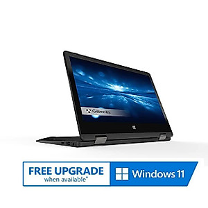 Newest Gateway Touchscreen 11.6 HD 2-in-1 Convertible Laptop in Black Intel N4020 4GB RAM 64GB SSD Mini-HDMI Webcam Windows 10 S