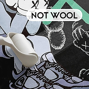 Hypebeast Area Rug 3D Digital Print Modern Abstract Art Pop Carpet Cool Hypebeast Room Decor Rug for Living Room Bedroom Playroom Non-Slip Floor Mat 5' x 7'