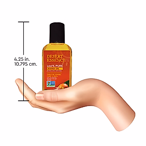 Desert Essence 100% Pure Jojoba Oil 2 fl oz - Organic Face Moisturizer, Hair & Scalp Oil - Non-GMO, Vegan, Gluten-Free - Cold-Pressed Jojoba – Safe for Sensitive Skin, Hydration & Balance