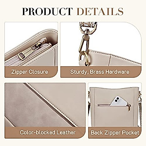 Missnine Crossbody Bags for Women Vegan Leather Crossbody Purse Fashion Shoulder Bucket Bag with Adjustable Guitar Strap