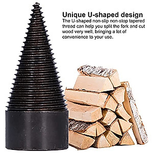 42mm Log Splitter Drill Bit, High‑Speed Wood Splitting Drill, Chopping Tool Steel for Electric Hammer Impact Drill(Hex Shank)