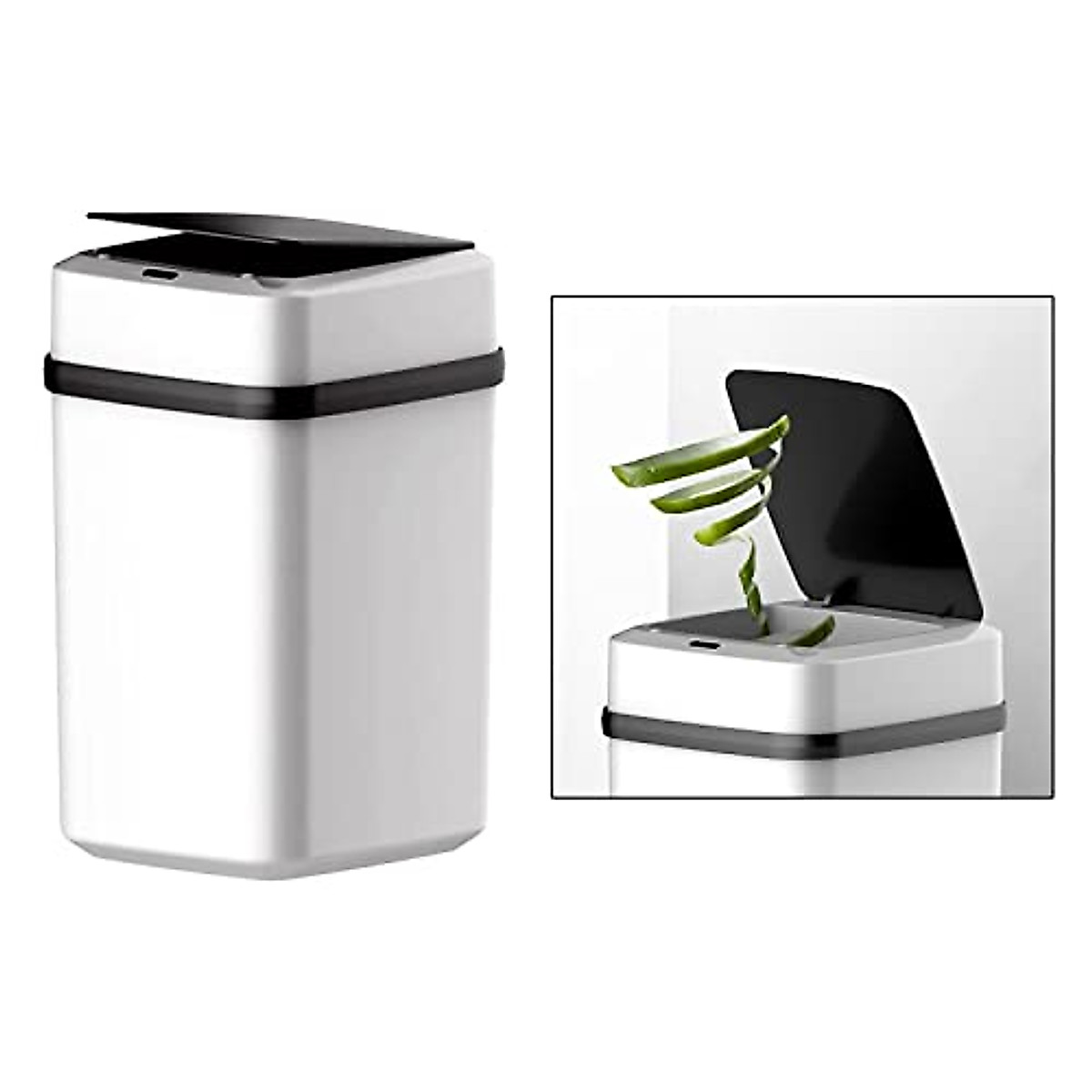 MagiDeal Automatic Touchless Motion Sensor Trash Can, 3 Gal L, Plastic, Small, Kick Touch
