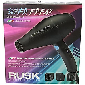 Rusk Engineering Super Freak Professional 2000 Watt Dryer with Italian Motor, Features and Italian Motor that Delivers Superior Airflow and Air Pressure