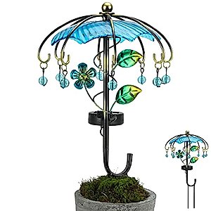 QZZP Garden Decor Metal Yard Art Gifts - Umbrella Stakes Garden Sculptures & Statues for Outdoor Decor, Gardening Gift for Mom, Grandma, Wife, Daughter, Sister, Aunt, Christmas, Birthday