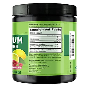 NATURELO Whole Food Magnesium Powder - Supports Stress Relief, Relaxation, Raspberry Lemon Flavor - 85 Servings | 15 oz