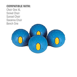 Helinox Chair Stabilizing Vibram Rubber Ball Feet (Set of 4), 55mm, Black