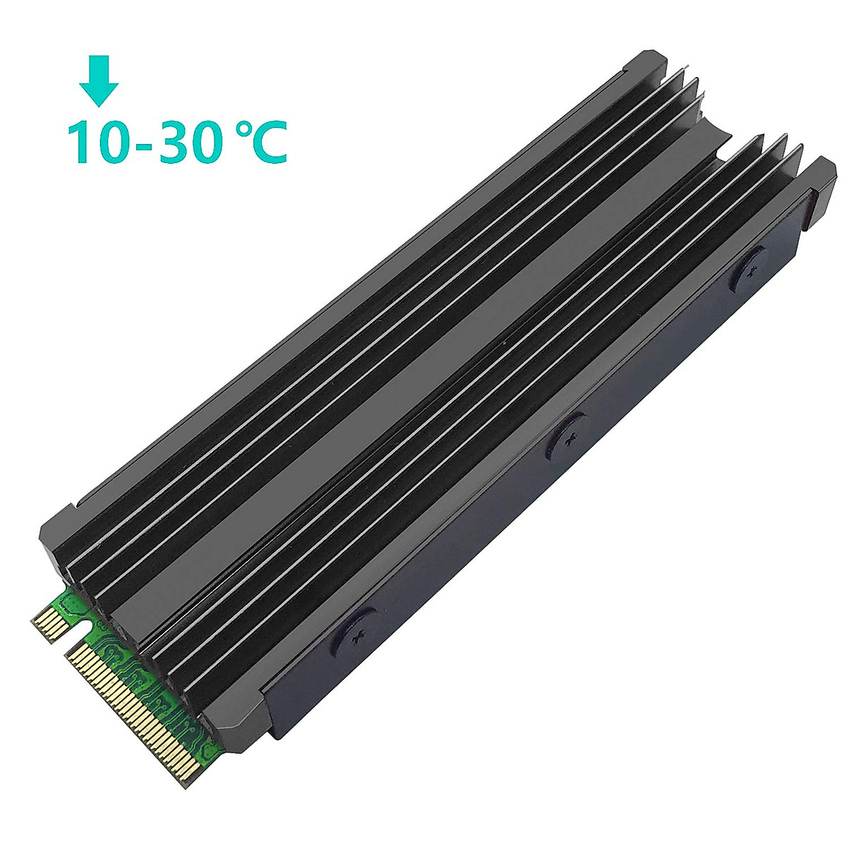 Voice on growth NVMe M.2 Aluminum Heatsink Cooler for 2280 M2 SSD Heat Sink with Silicone Thermal Pad (Black)