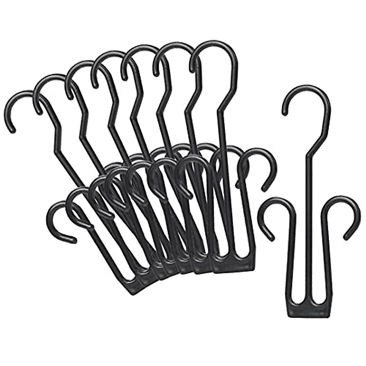 luzen 8Pcs Plastic Slippers Display Hanger Flip Flops Slippers Drying Hanging Shoe Rack Shoe Organizer with Double Hooks for Shoe store and Home Use, Black