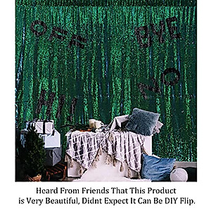 Pardecor Sequin Fabric by The Yard 1 Yard Iridescent Green to Black Mermaid Reversible Sequin Fabric Flip up Glitter Fabric Two Tone Sequin Fabric for Sewing Wedding Dress Pillow Decor