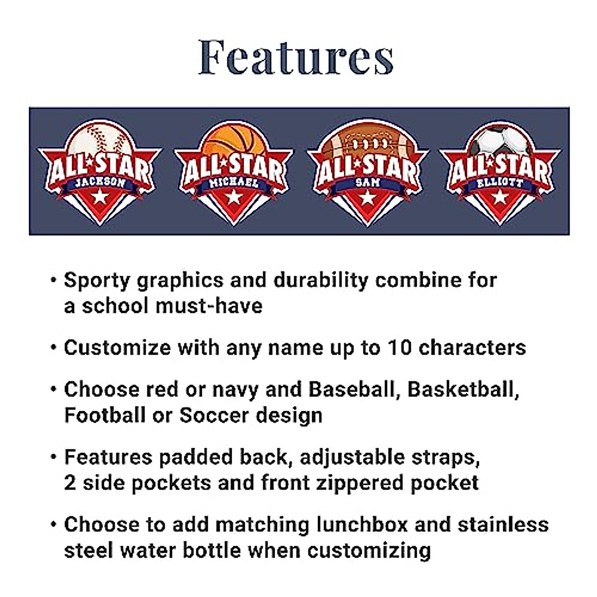 Let's Make Memories Navy Backpack - Personalized Back to School - Football