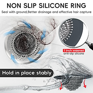 Bathtub Drain Hair Catcher, Wokdada Fast Drainage Shower Drain Hair Catcher, Reversible 304 Stainless Steel Drain Protector for Pop-Up and Regular Drains of Bathroom(Patented Product)