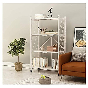 ATAAY Shelf Storage Trolley Trolley Trolley Storage Rack/White