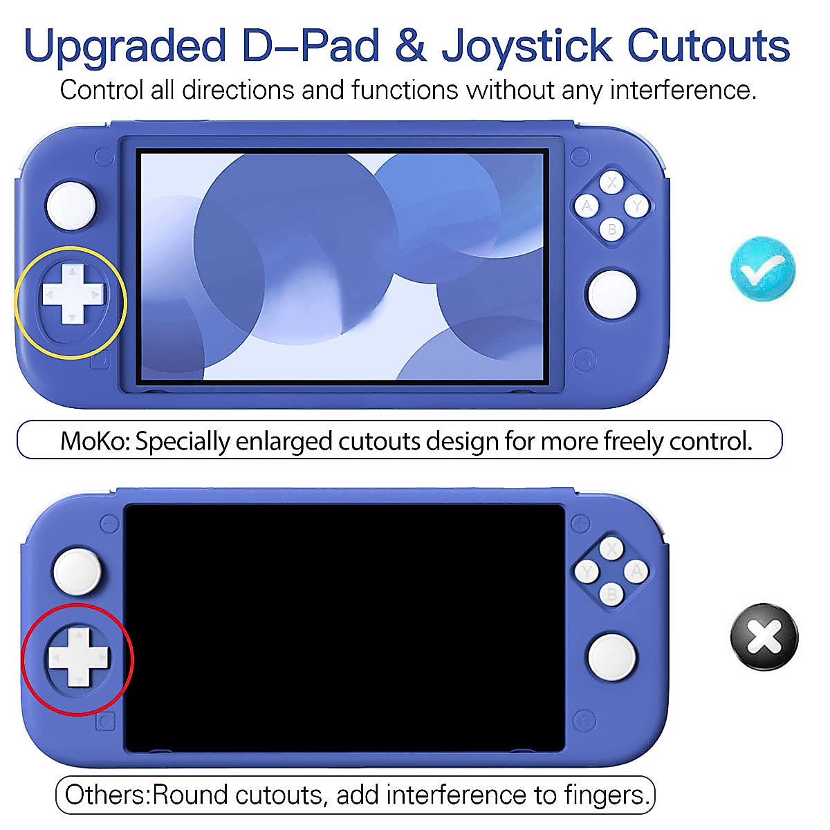 MoKo Protective Case for Switch Lite, Silicone case Protective Rubber Cover Case, Shock-Absorption Anti-Scratch Non-Slip Case Compatible with Switch Lite Console - Blue