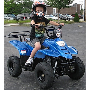 110cc ATV for kids youth children small ATV 4 Wheeler Gas ATV Quad LED lights Matching Rims (Camo color)