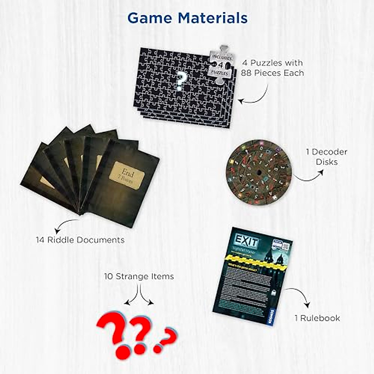 EXIT: Nightfall Manor (with Jigsaw Puzzles) | EXIT: The Game – A Kosmos Game | Family-Friendly, Jigsaw Puzzle-Based at-Home Escape Room Experience | Collaborative Game | for 1 to 4 Players, Ages 10+