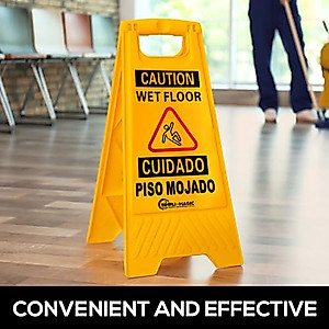 Simpli-Magic 79192 Wet Floor Caution Signs, Basic, Yellow, 3 Pack