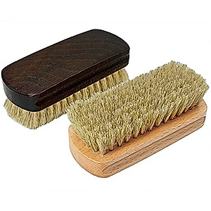 Vocoliday 1Pcs Home Boot Brush Cleaner Shine Shoe Pig Bristles Brush with Wood Handle Cleaning Brush or Cleaning Car/Bed/Couch/Draft/Garden/Furniture/Clothes (Lacquered Wood Beige)