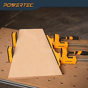 POWERTEC 71602 40-Inch Parallel Clamps for Woodworking | 90 Degree Heavy Duty Steel Bar Jaw Clamp Spreader Tool | 2PK