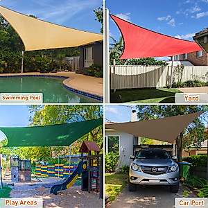 Artpuch 12'x16' Sun Shade Sail Curved Commercial Outdoor Shade Cover Sand Rectangle Heavy Duty Permeable 185GSM Backyard Shade Cloth for Patio Garden Sandbox (We Make Custom Size)