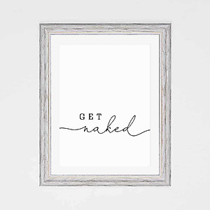Get Naked Print Funny Bathroom Signs Bathroom Wall Art Bathroom Sign Bathroom Wall Decor -UNFRAMED (11X14 INCH)