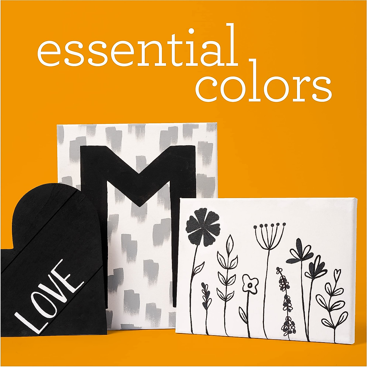 Apple Barrel PROMOABWB Set Featuring 2 16 fl oz White Black Acrylic Paint Colors, (Pack of 2), Multi 2