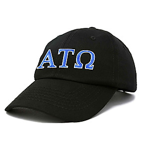 DALIX Alpha Tau Omega Fraternity Greek Letters Ball Cap Embroidered Hat in Black