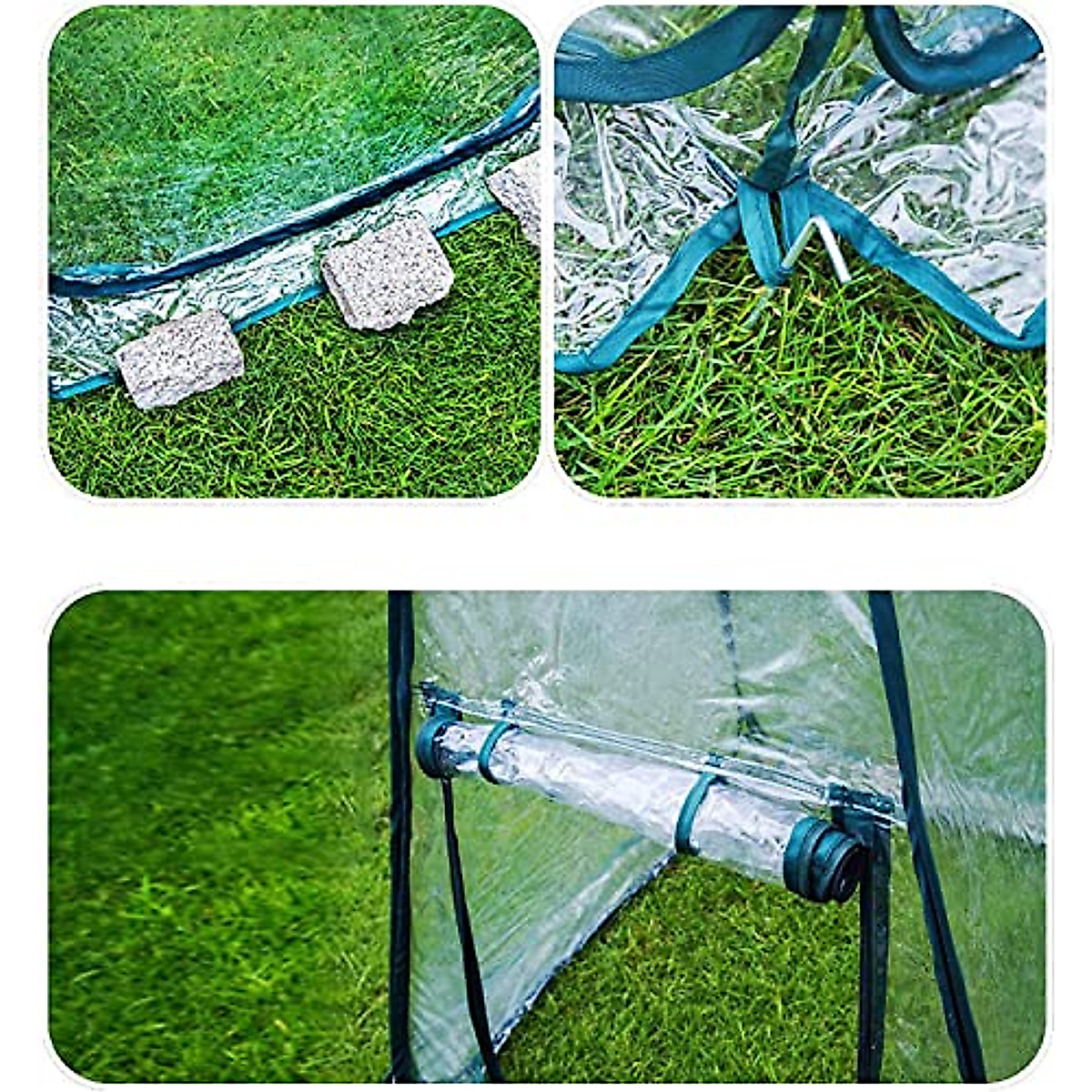 porayhut Pop Up Greenhouse Cover ,Pack of 2 Pcs,Flower House Mini Gardening Plant Flower Sunshine Room Room,Backyard PVC Greenhouse Cover for Cold Frost Protector Gardening Plants