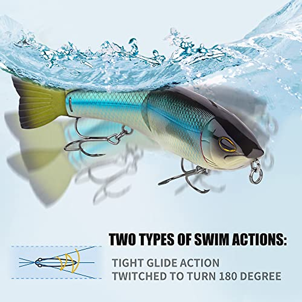 CHA CHA Glide (Bait) Fishing Lures Animated Segmented Swimbait Unique Swimming Lifelike Design